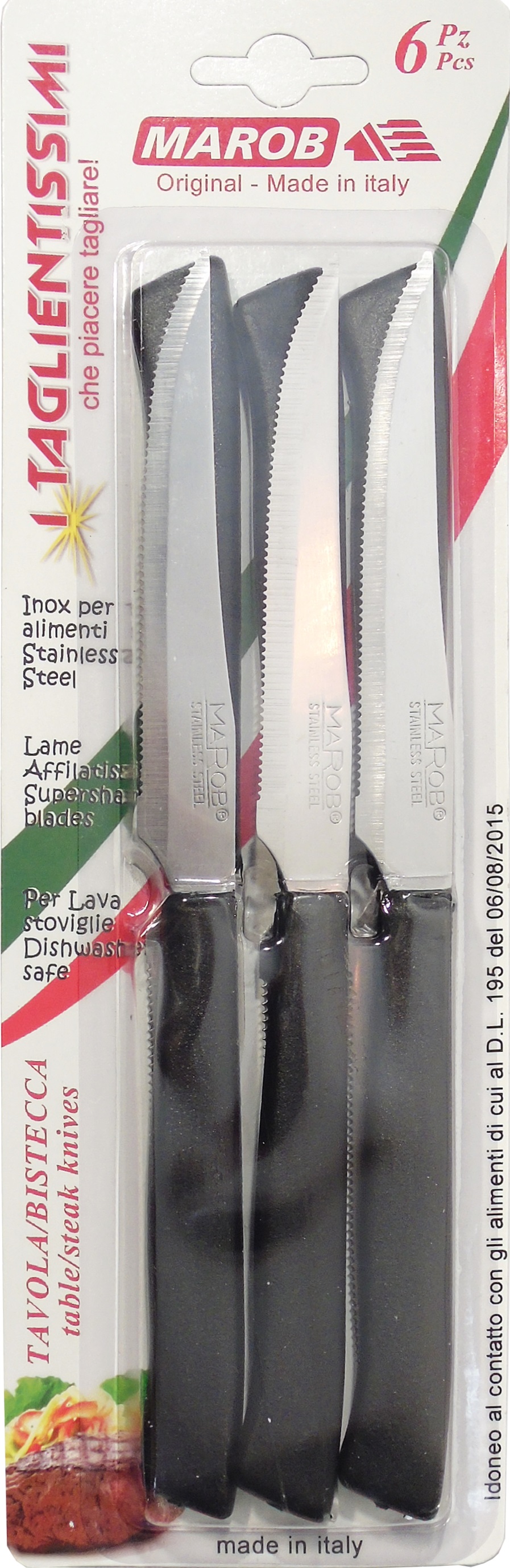 ΣΕΤ 6 ΜΑΧΑΙΡιΑ ΚΡΕΑΤΟΣ (43DF) MAROB 11,5 CM ΜΑΥΡΑ | DIMKO