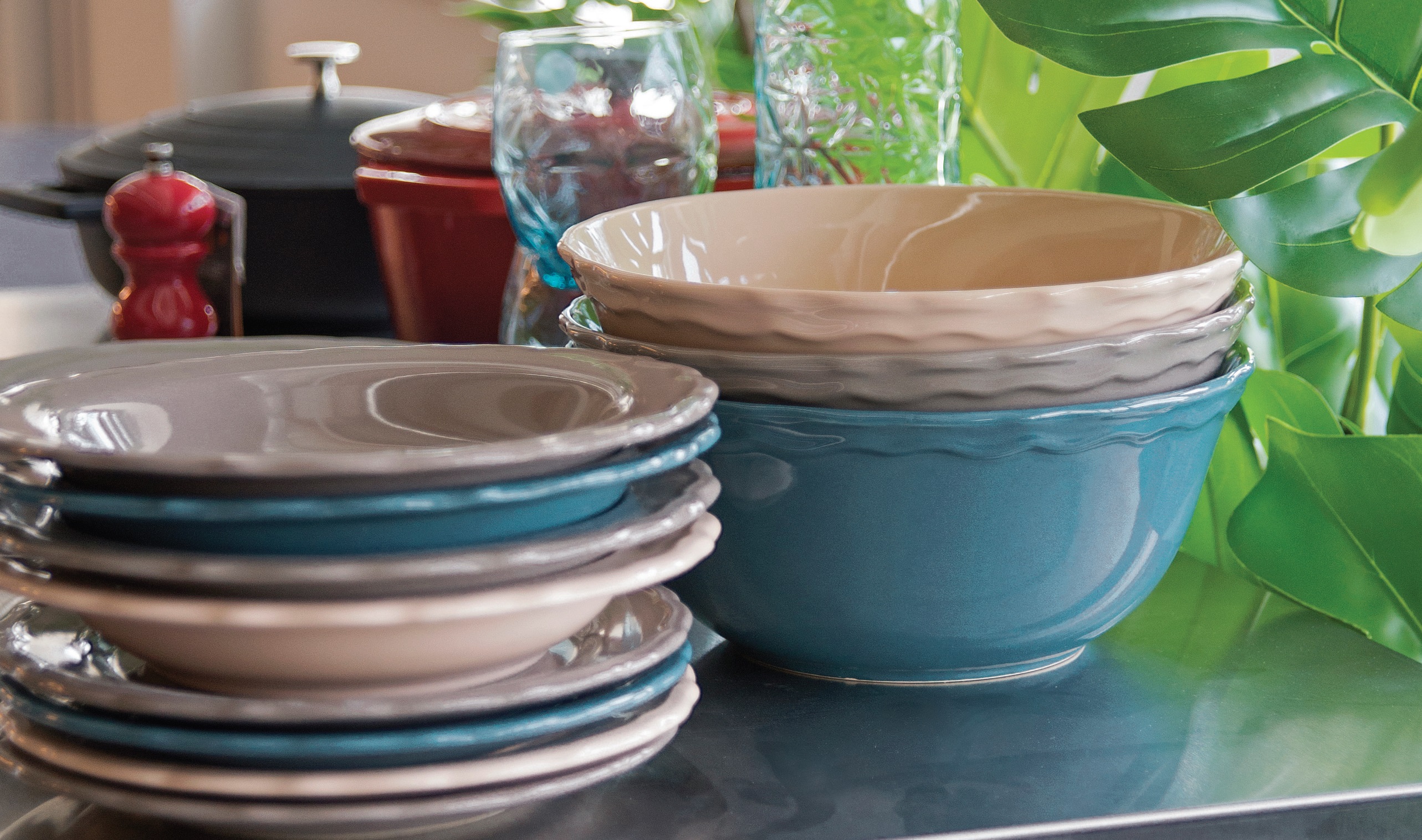 ΚΕΡΑΜΙΚΟ ΠΙΑΤΟ ΦΡΟΥΤΟΥ ΣΤΡΟΓΓΥΛΟ HAPPY WARE JULIET 21 CM ΜΠΛΕ ...